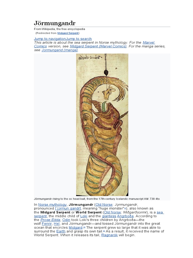 Jörmungandr | PDF | Norse Mythology | Germanic Mythology
