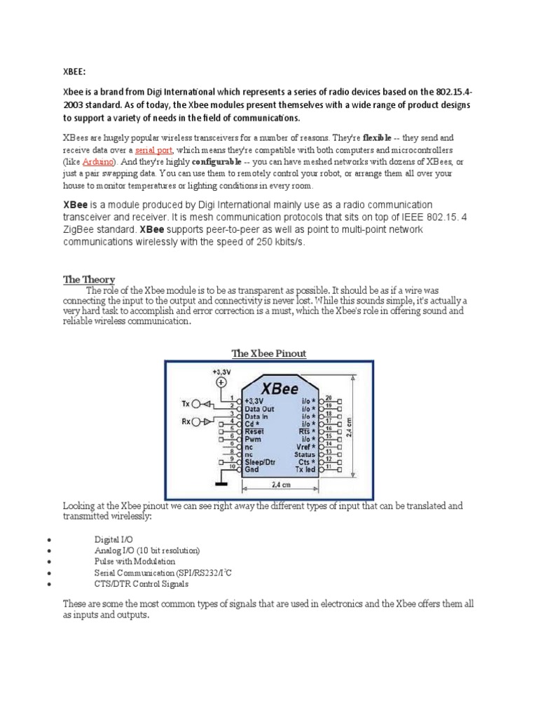 Xbee Is A Module Produced by Digi International Mainly Use As A Radio ...