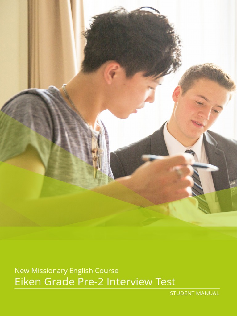Eiken Grade Pre-2 Interview Test: New Missionary English Course | PDF ...