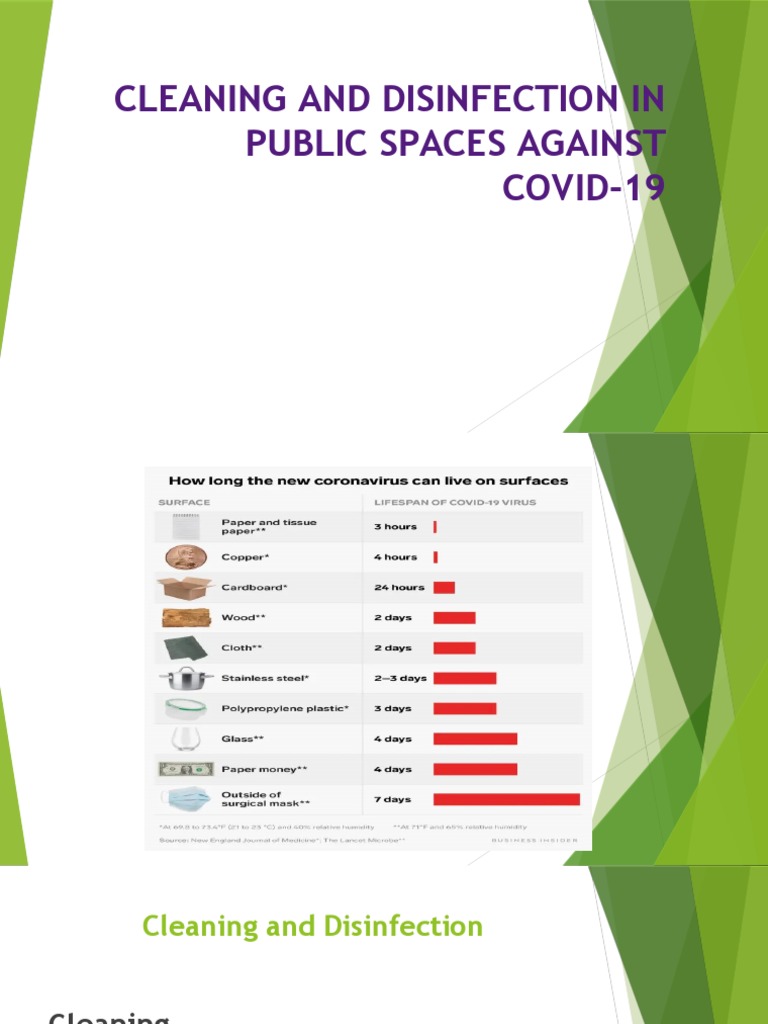 Cleaning and Disinfection in Various Setting As IPC | PDF ...