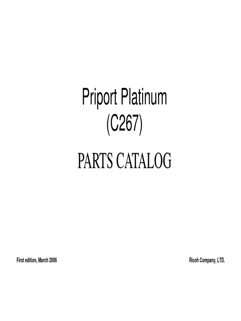 Priport Platinum (C267) : Parts Catalog | PDF | Belt (Mechanical ...