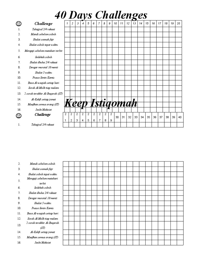 40 Days Challenges | PDF