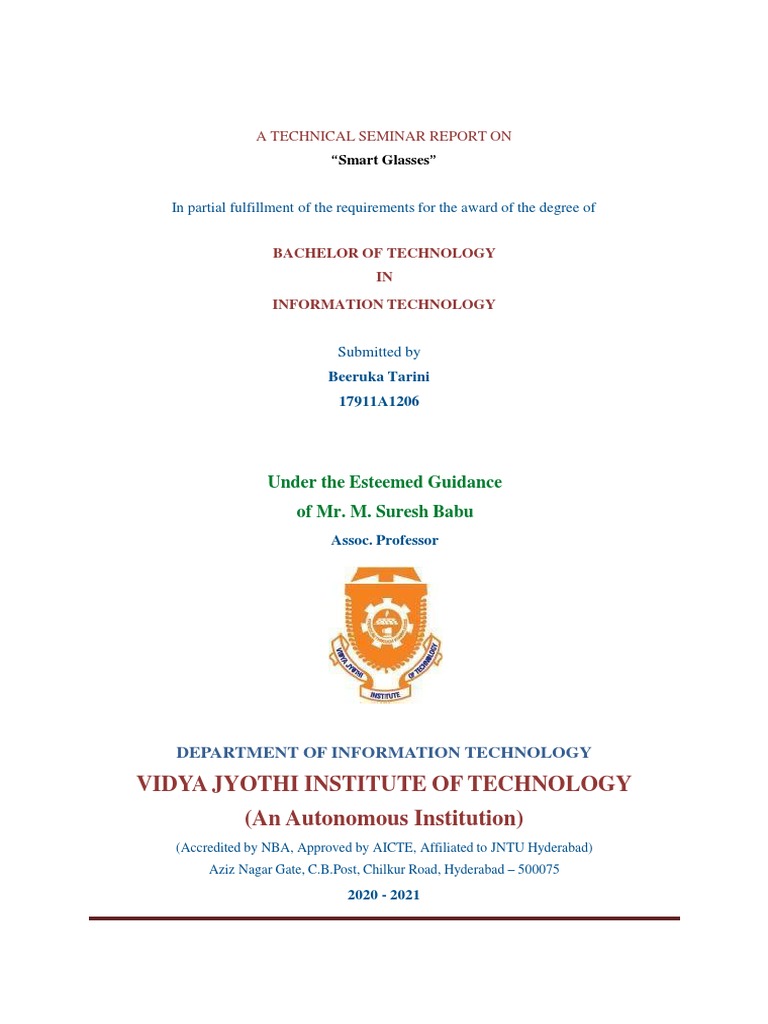Vidya Jyothi Institute of Technology (An Autonomous Institution) | PDF ...