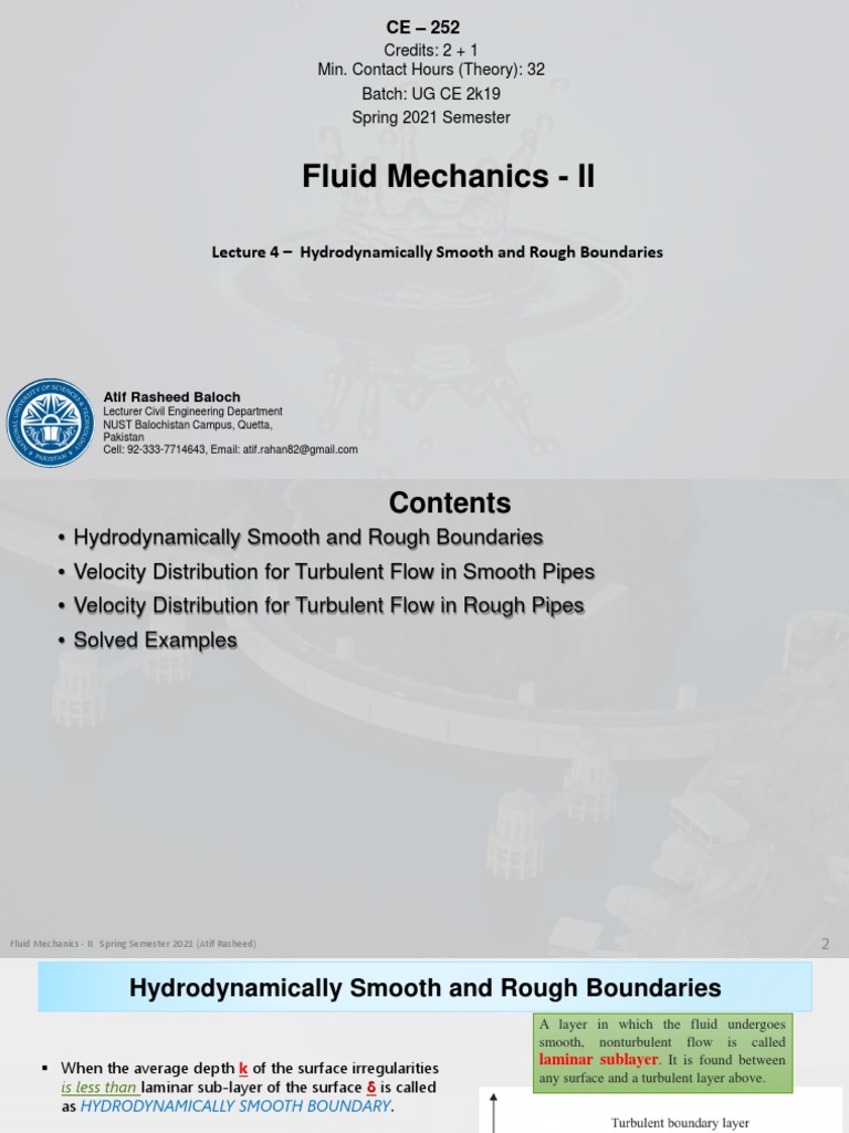 4 - Hydrodynamically Smooth and Rough Boundaries | PDF | Laminar Flow | Fluid Dynamics