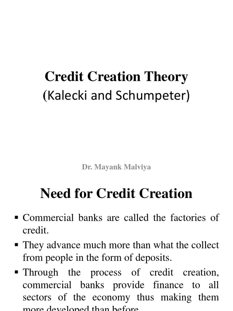 Credit Creation Theory | PDF | Money Creation | Deposit Account