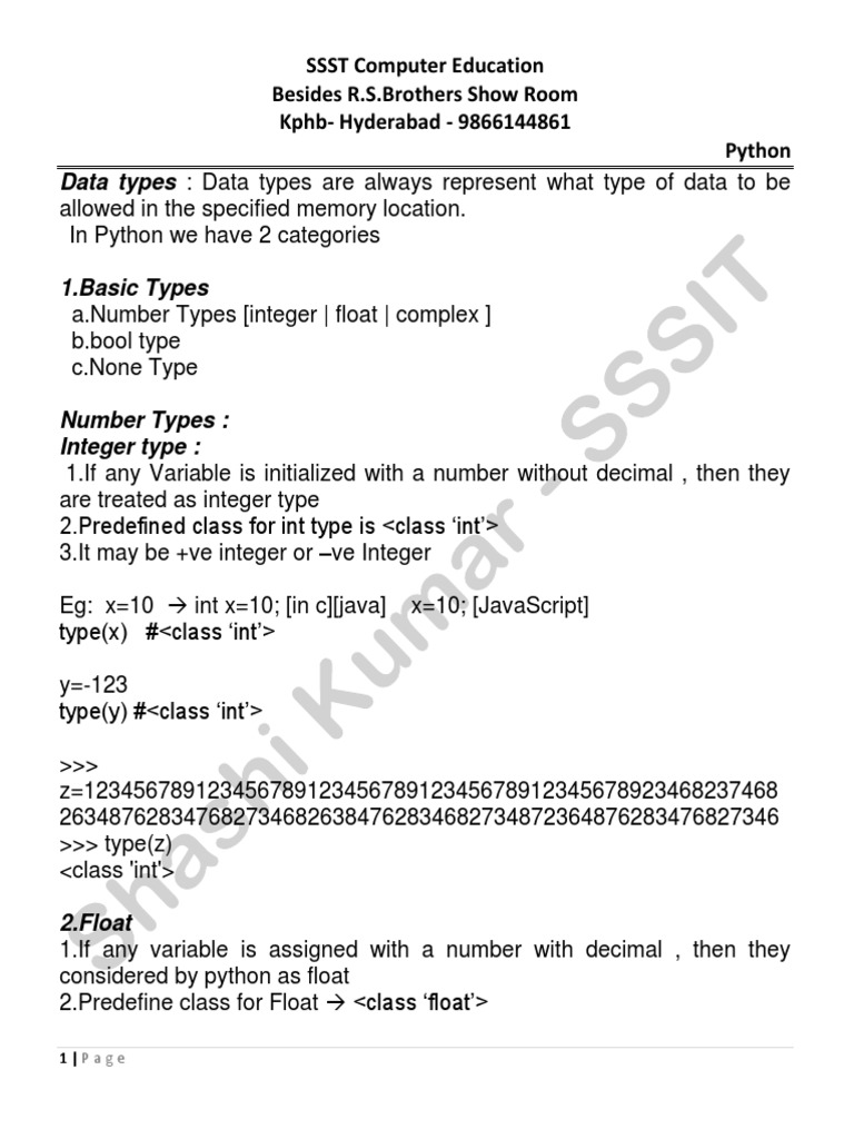 Data Types: Data Types Are Always Represent What Type of Data To Be ...