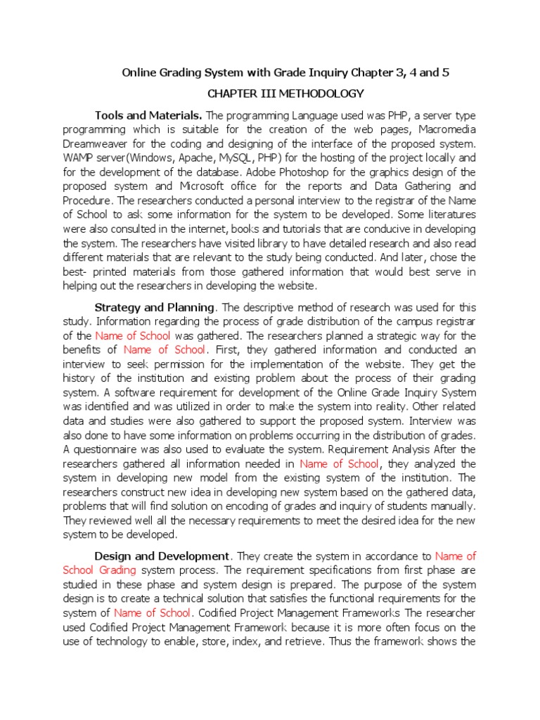 Online Grading System Chapter 3 4 and 5 PDF Documentation | PDF ...