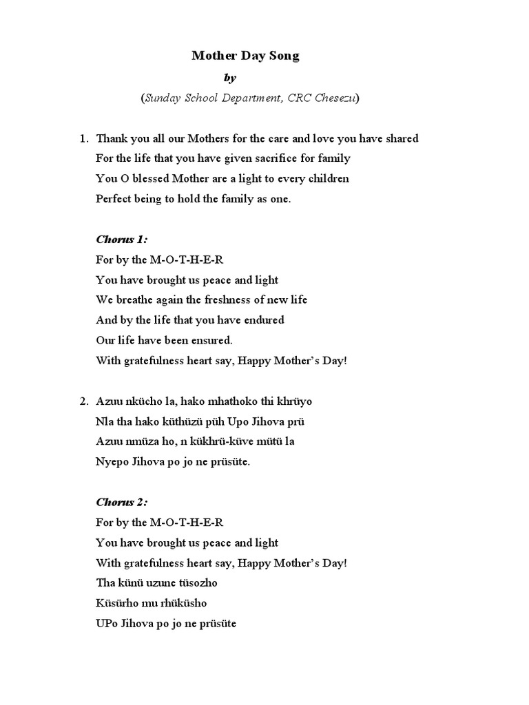 Mother's Day Song for Celebration | PDF