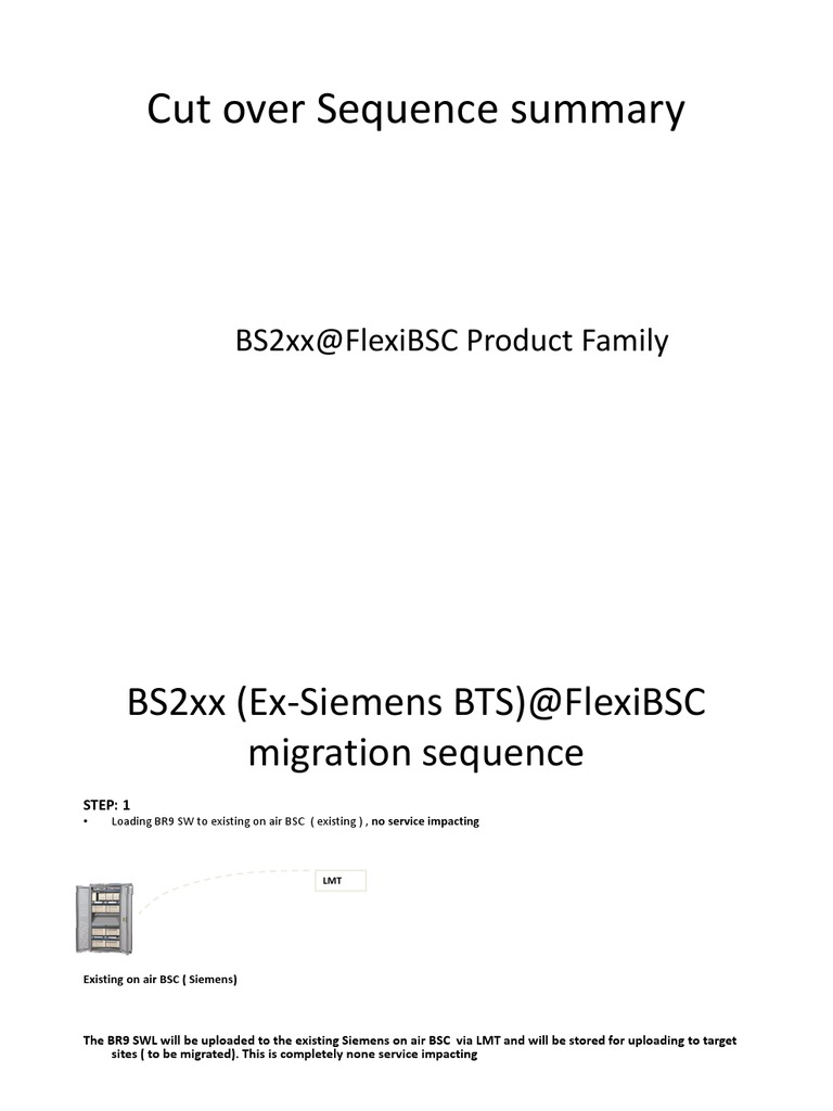 BS2xx (Ex-Siemens BTS) @FlexiBSC Migration Sequence v0 | PDF | Business