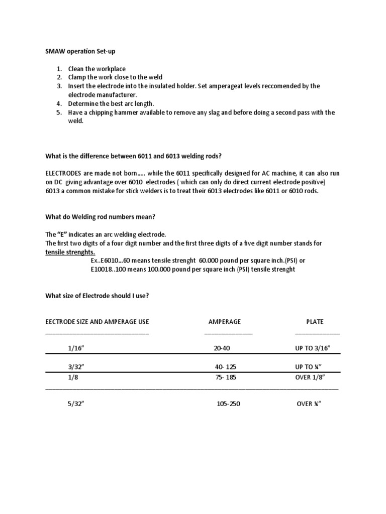 SMAW (Common Questions) | PDF | Welding | Construction