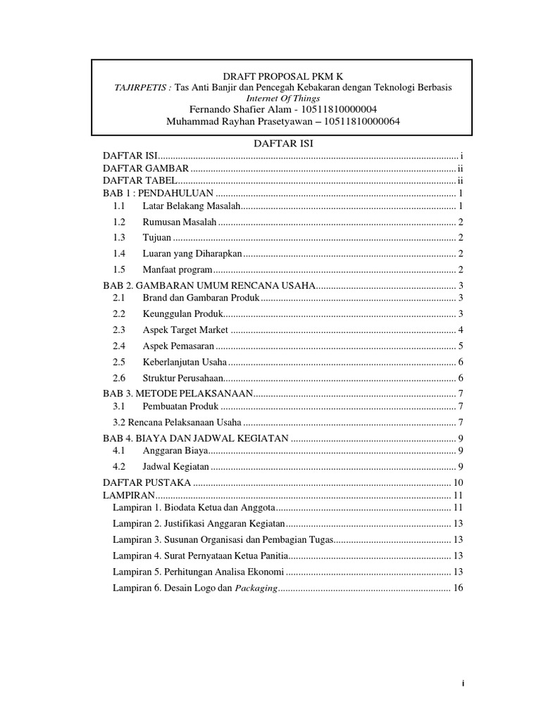 Draft Proposal - Final - PKM - K - TAJIRPETIS | PDF | Bisnis | Sains ...