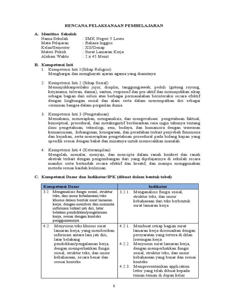 RPP Application Letter | PDF