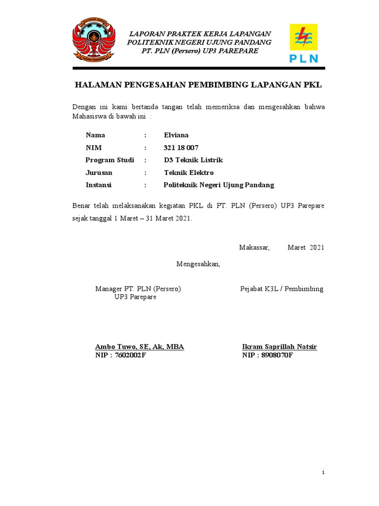 Bismillah Laporan PKL | PDF