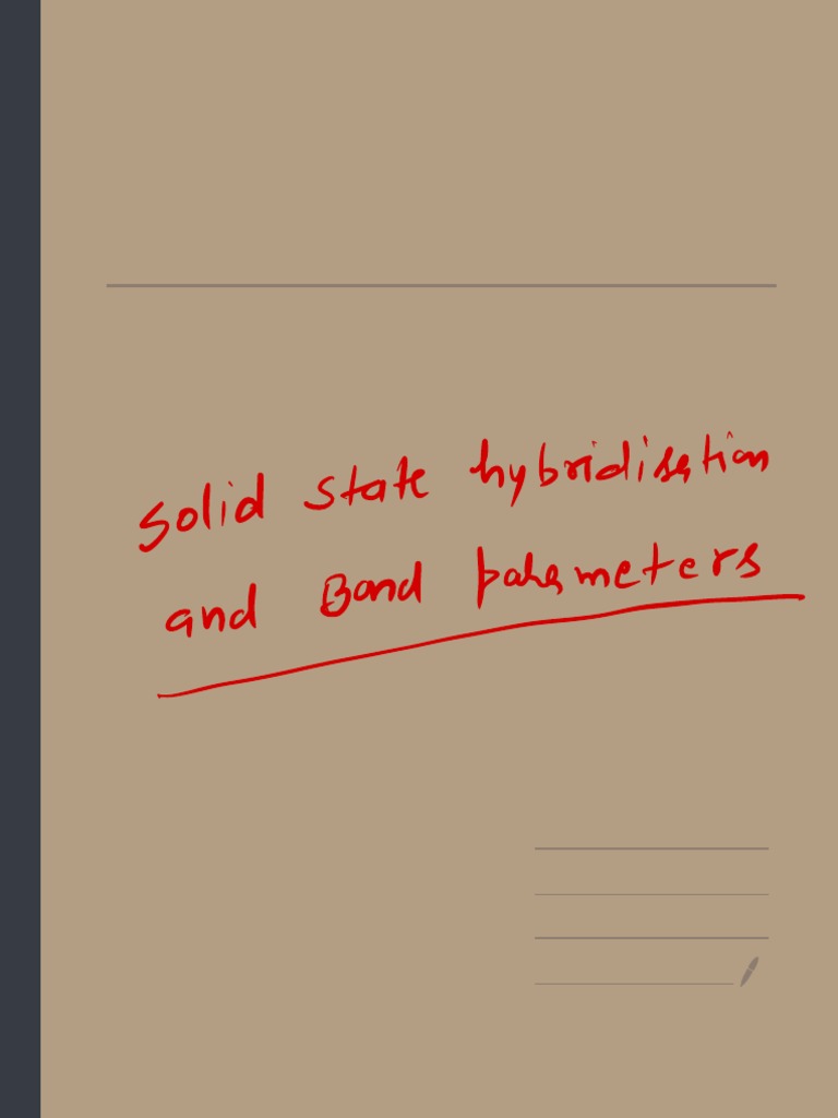 Solid State Hybridization Overview | PDF | Atomic Physics | Chemistry