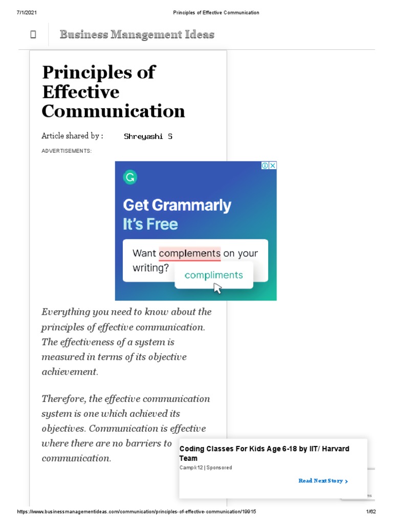 Principles of Effective Communication | PDF | Privacy | Communication