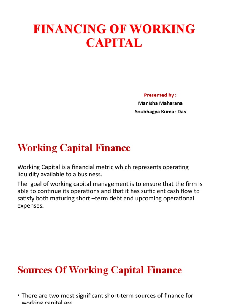Financing of Working Capital | PDF | Credit | Finance & Money Management