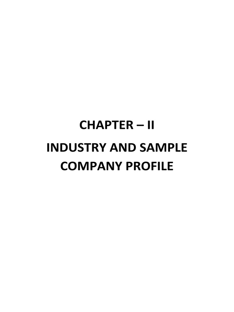 Chapter - Ii Industry and Sample Company Profile | PDF | Logarithm ...