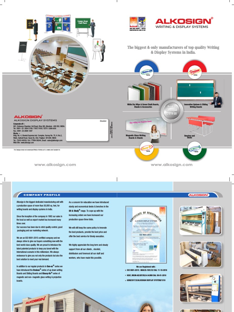 Alkosign Writing Display Systems Product Catalogue | PDF | Lamination ...