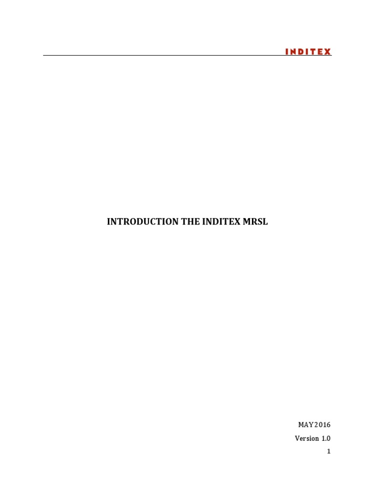 Introduction To Inditex Manufacturing Restricted Substance List | PDF ...