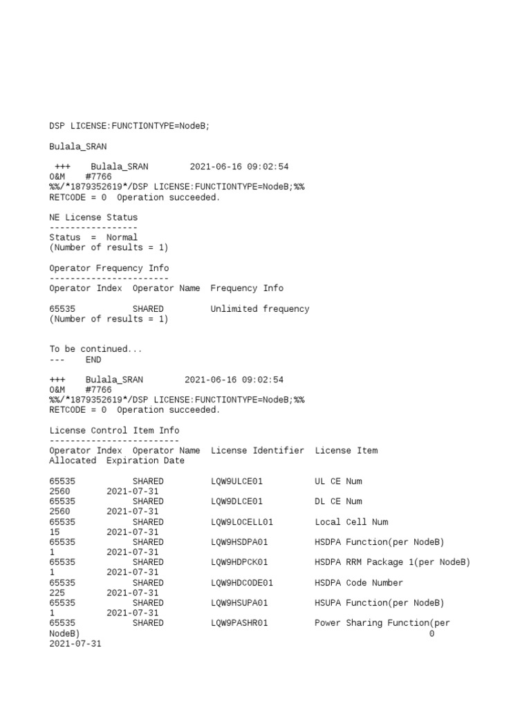 DSP LICENSE STATUS AND CONTROL ITEM INFO | PDF | High Speed Packet ...