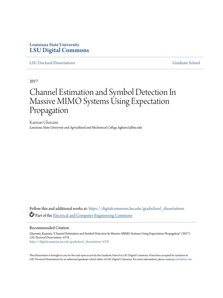 Channel Estimation and Symbol Detection in Massive MIMO Systems U | PDF ...
