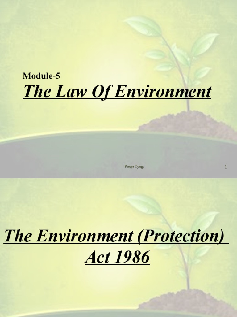 The Law of Environment: Module-5 | Download Free PDF | Pollution ...