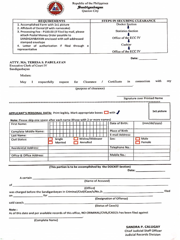 Sandigan Bayan Form | PDF