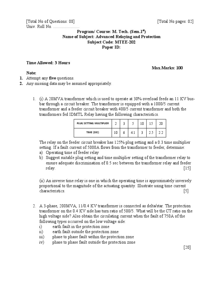Advanced Relaying And Protection Pdf Transformer Relay