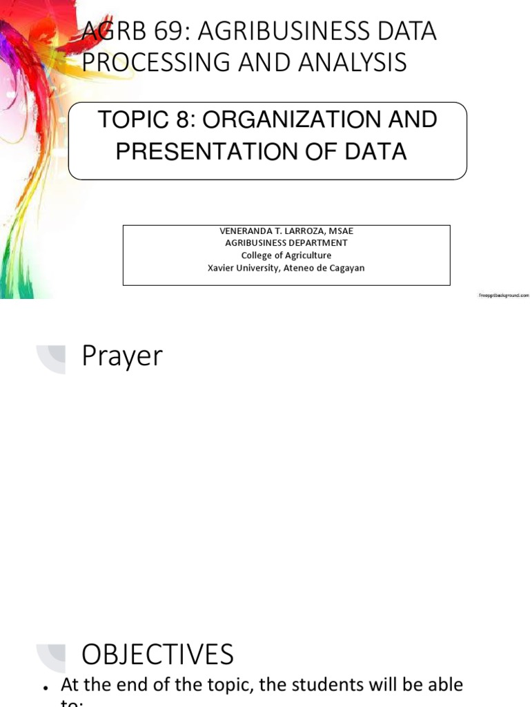 Topic 8 - Organization and Presentation of Data | PDF | Histogram ...