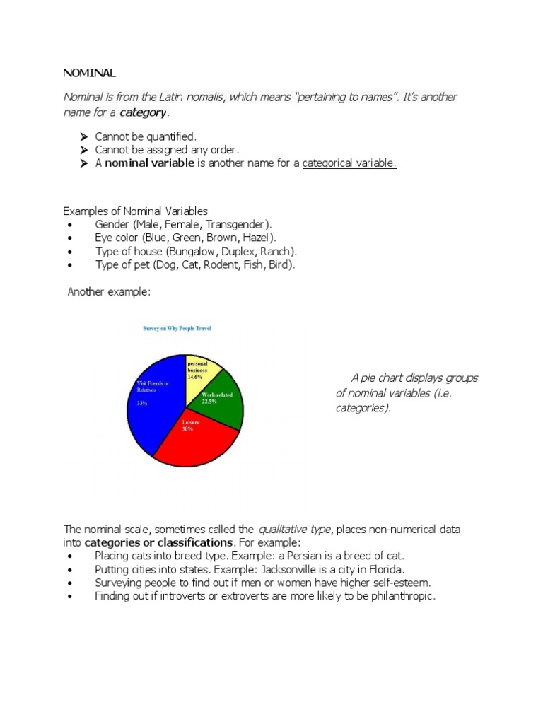 Scale of Measurement Nominal and Ordinal | PDF