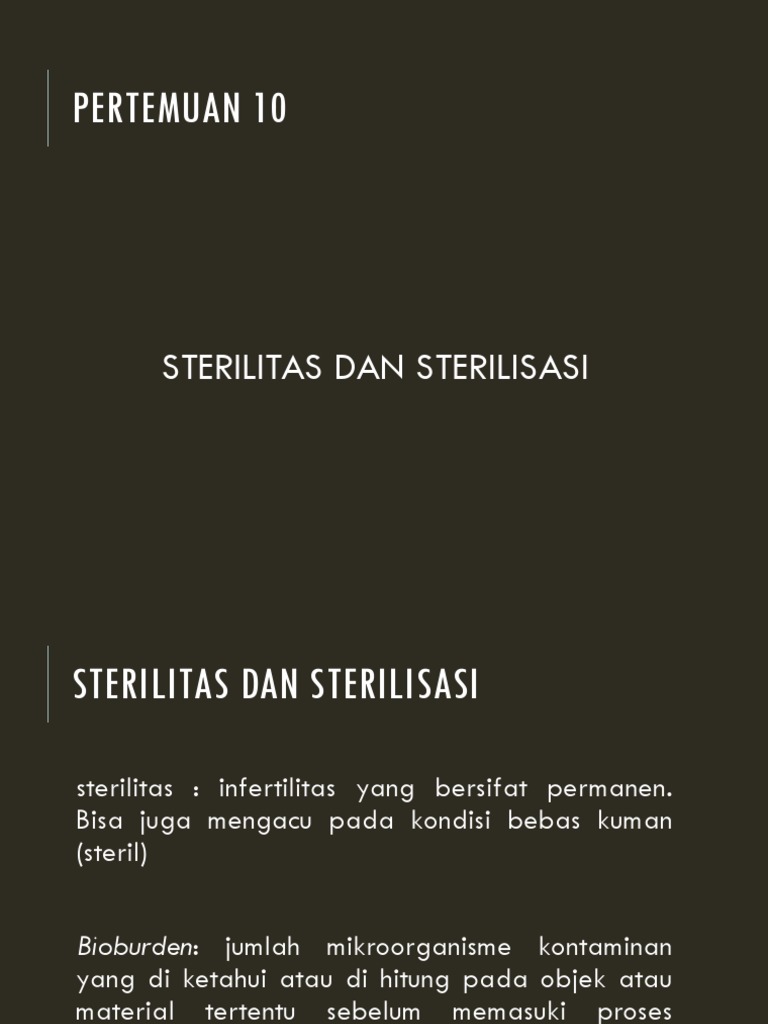 Sterilitas & Sterilisasi | PDF