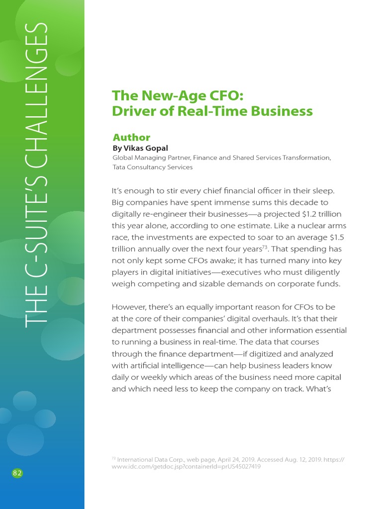 The New-Age CFO: Driver of Real-Time Business: Author | PDF | Chief ...