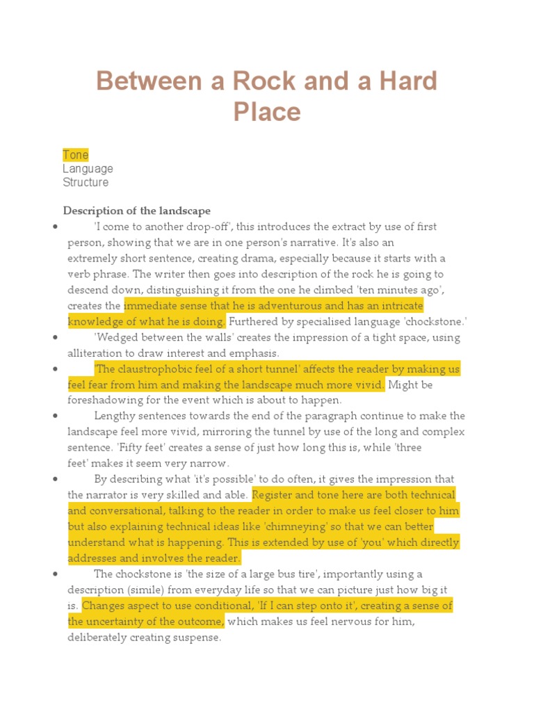 Between A Rock and A Hard Place | PDF | Linguistics