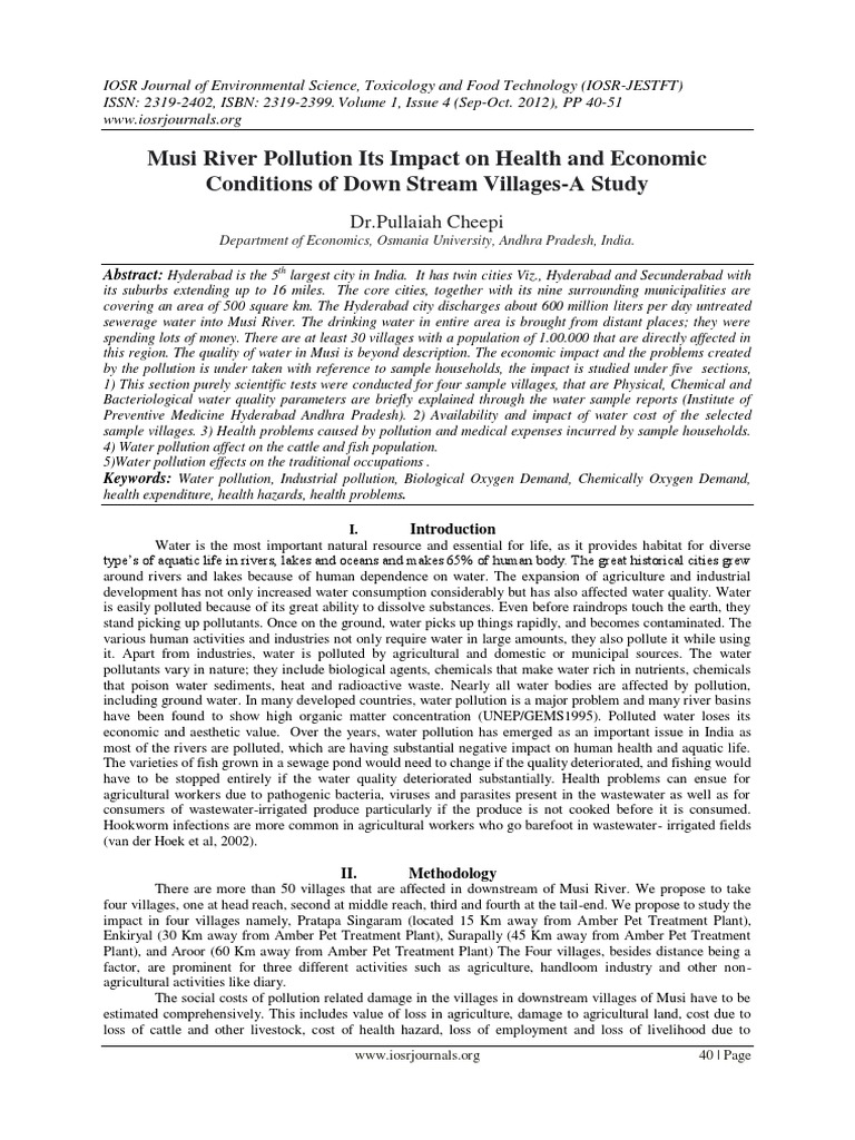 Impact of Musi River Pollution | PDF | Eutrophication | Water Pollution