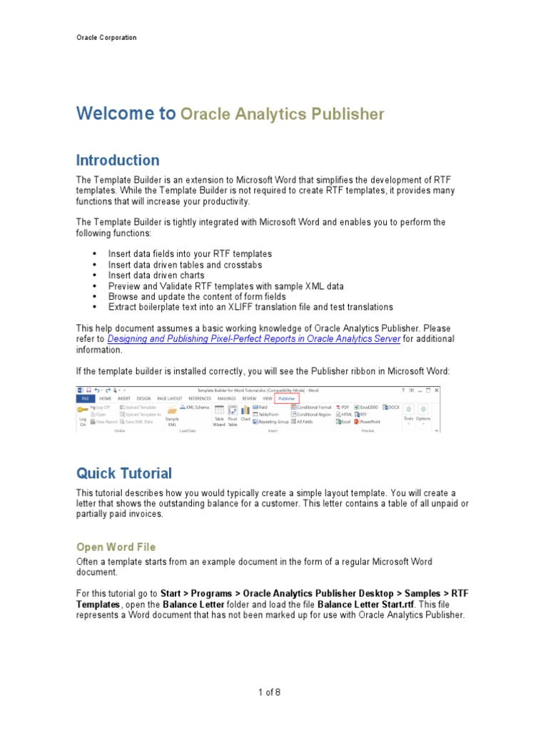 Template Builder For Word Tutorial | PDF | Microsoft Word | Computer File