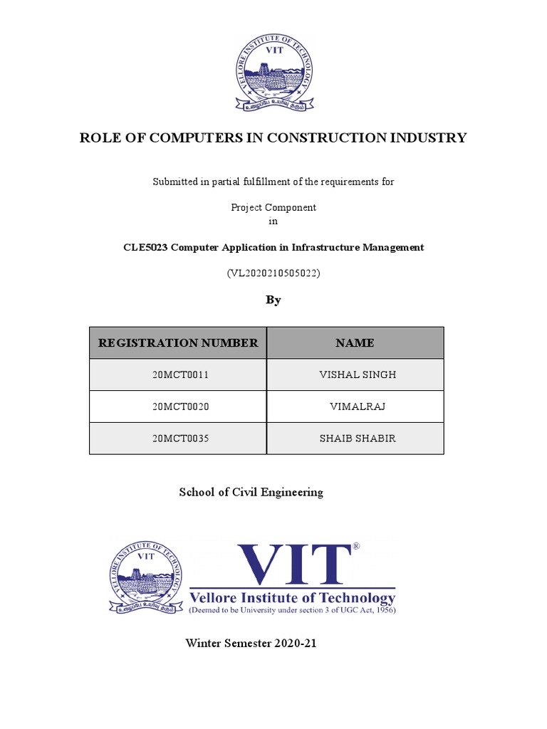 Role of Computers in Construction Industry | PDF | Computer Aided ...