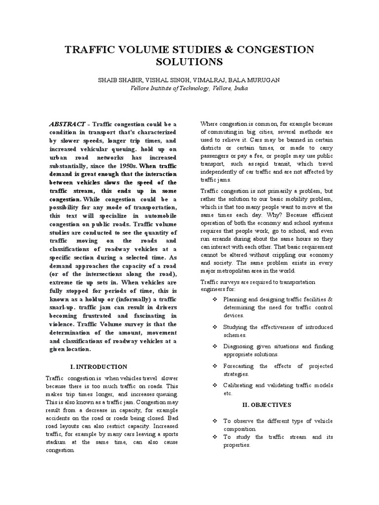 Traffic Volume Studies | Download Free PDF | Traffic Congestion | Traffic