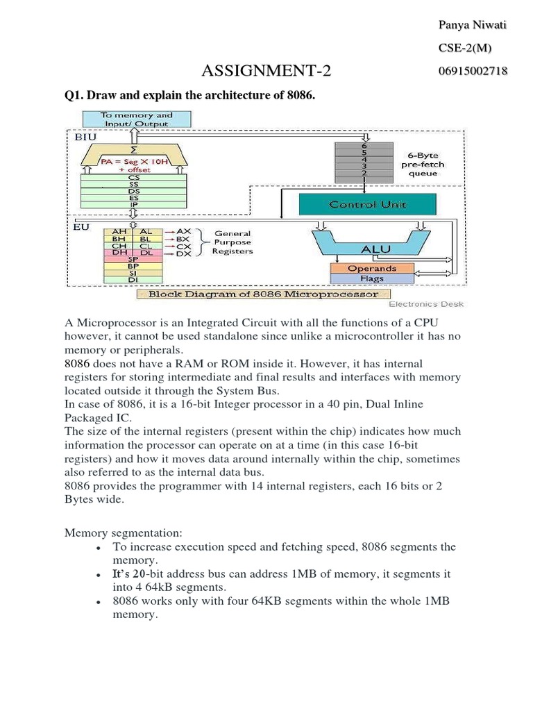 MPMC Assignment-2 | PDF | Central Processing Unit | Microprocessor