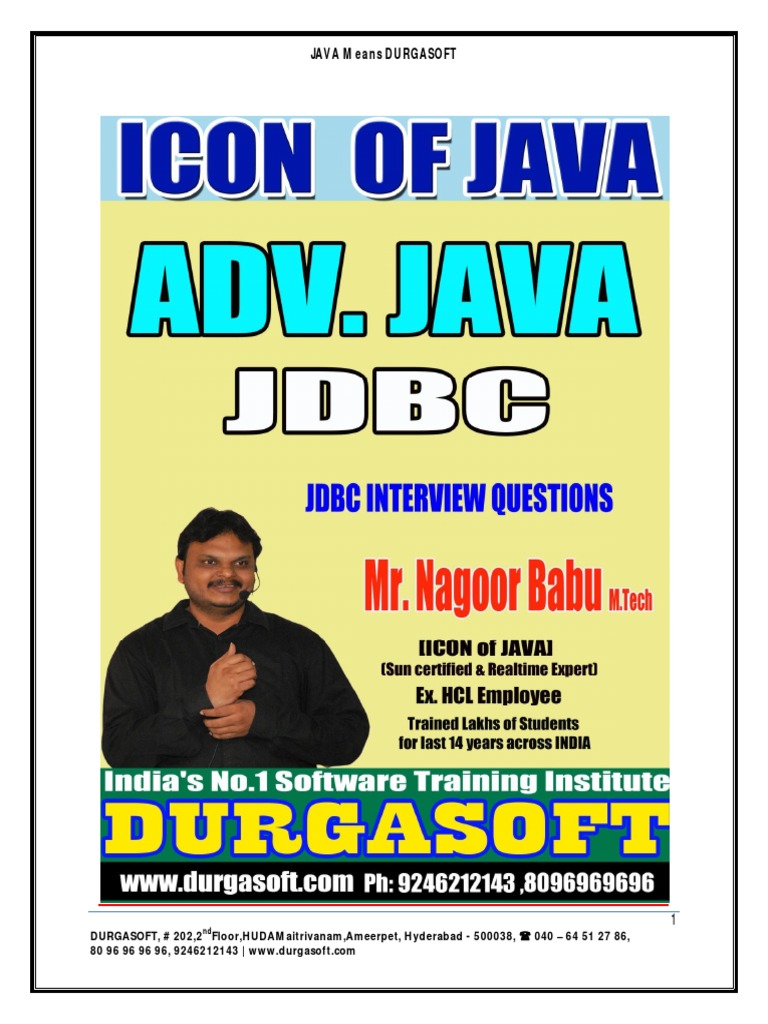 Jdbc Interview Questions Pdf Object Oriented Programming Databases
