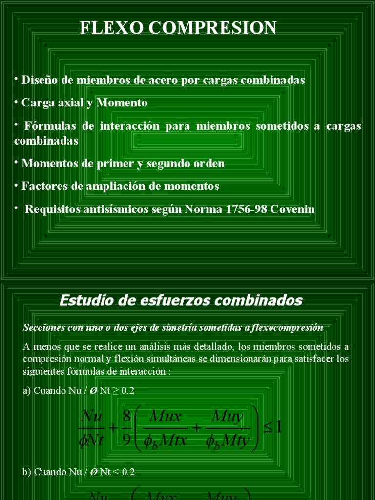 Flexo Compresión | PDF | Resistencia de materiales | Doblar