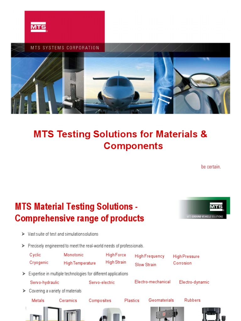 MTS Testing Solutions For Materials & Components | PDF | Strength Of ...