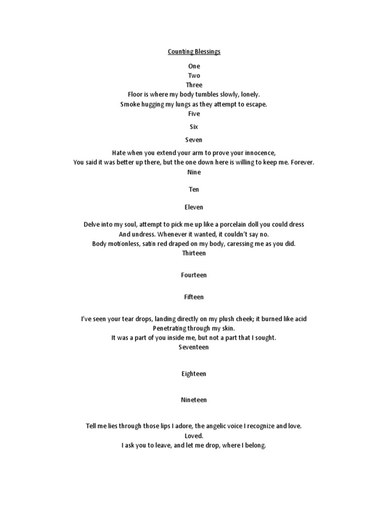 Counting Blessings | PDF | Poetry