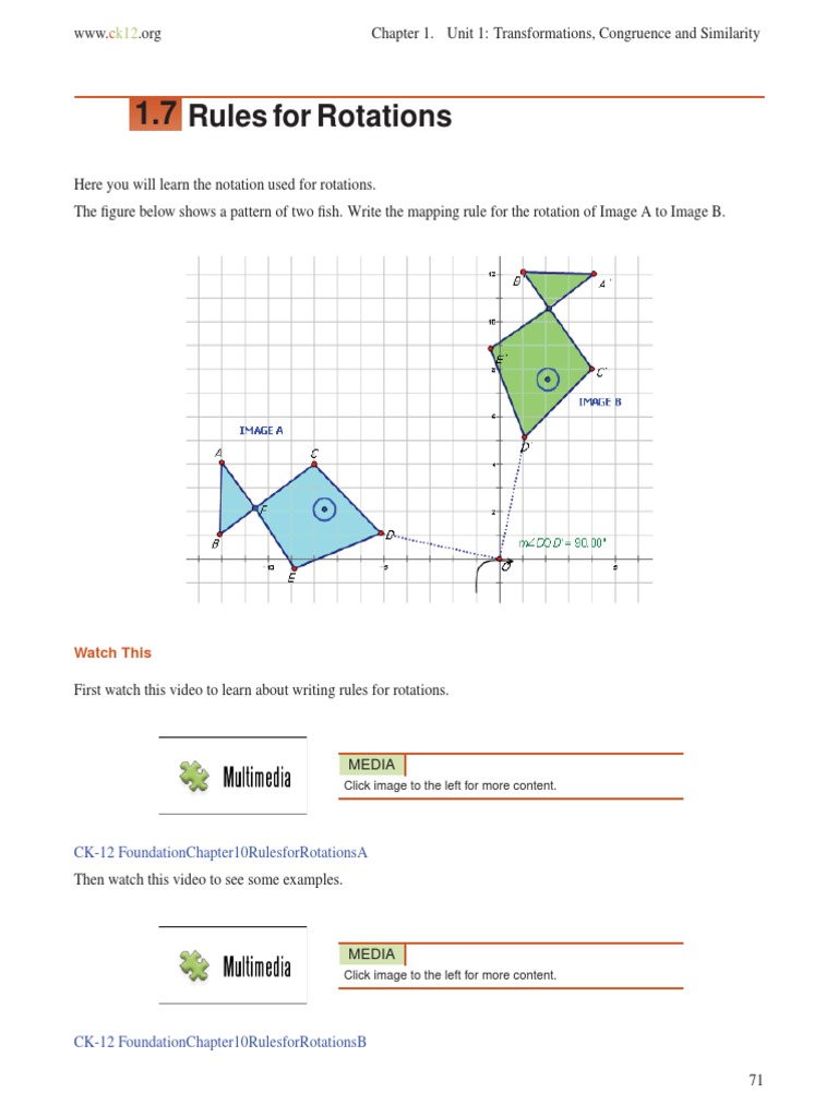 1.7. Rules For Rotations | PDF | Shape | Geometry