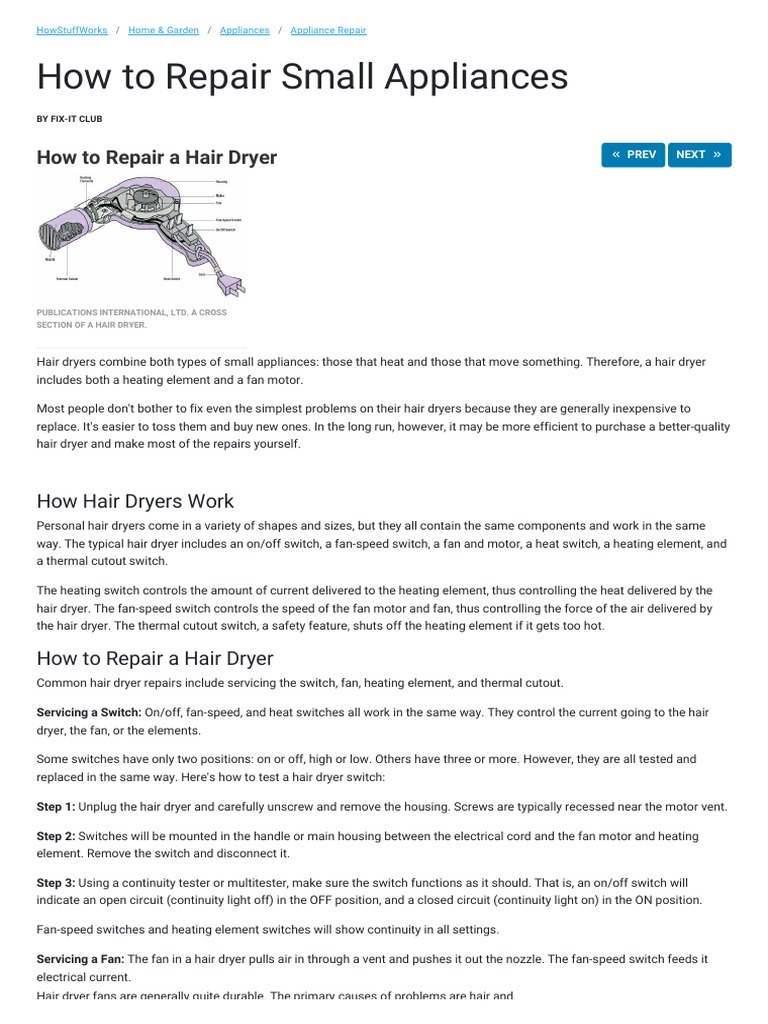 How To Repair A Hair Dryer - How To Repair Small Appliances - Tips and ...