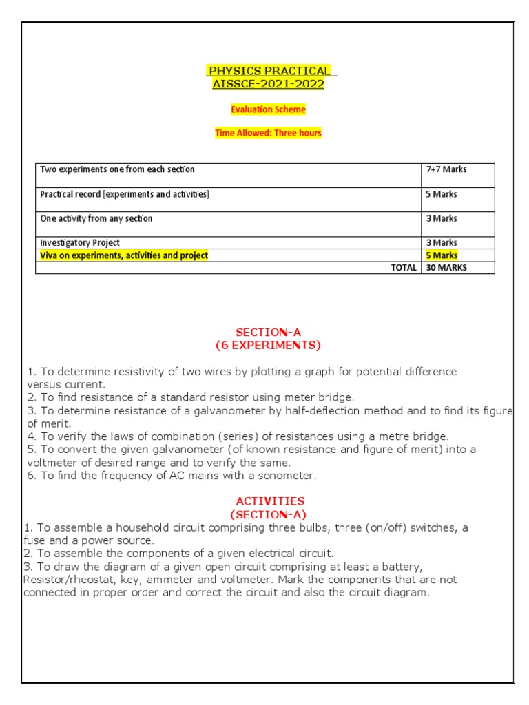 Physics Practical AISSCE-2021-2022 | PDF | Refractive Index | Light