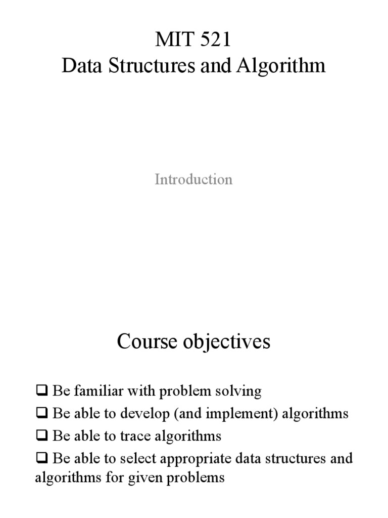 Mit 521 Data Structures And Algorithm Pdf Data Structure Algorithms