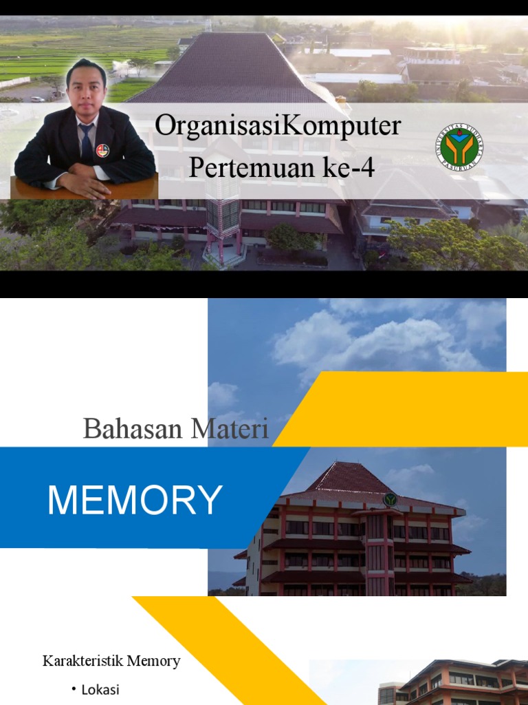 Pertemuan Ke-4 - Organisasi Dan Arsitektur Komputer - Memory X | PDF