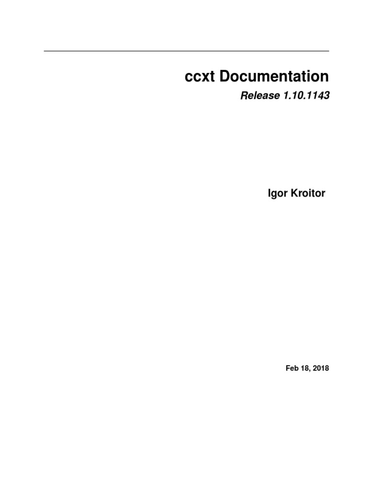 CCXT Library Documentation Overview | PDF | Proxy Server | Hypertext Transfer Protocol