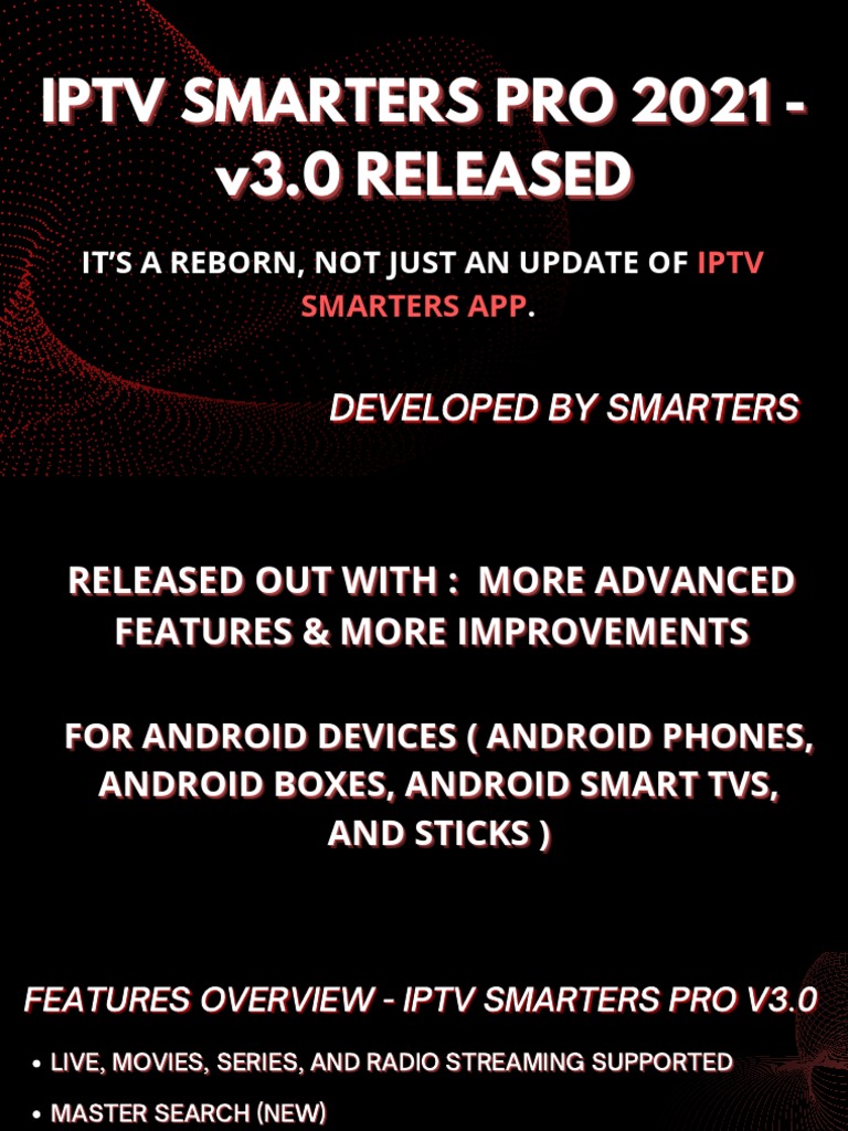 Iptv Smarters Pro 2021 V3.0 Launched With New Amazing Features ...