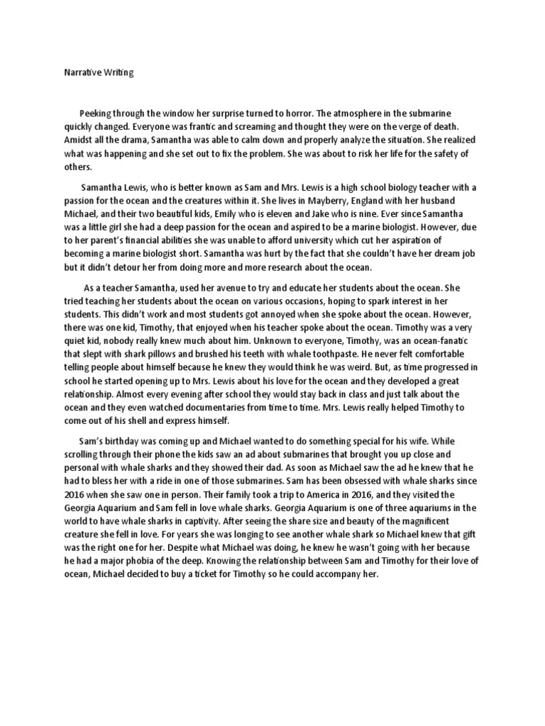 Narrative Writing | PDF | Whales